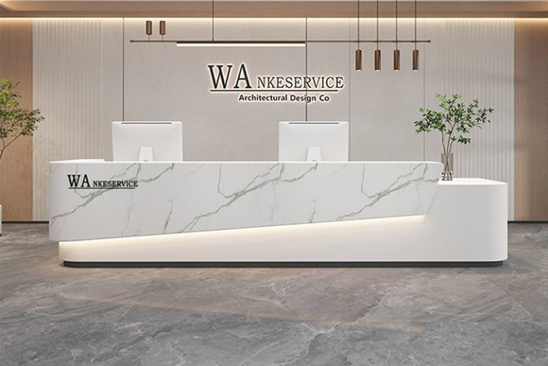 Elegant Custom Marble Reception Desk - WANBEST