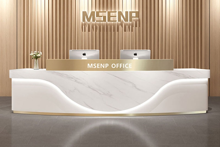 Elegant Custom Marble Reception Desk - WANBEST