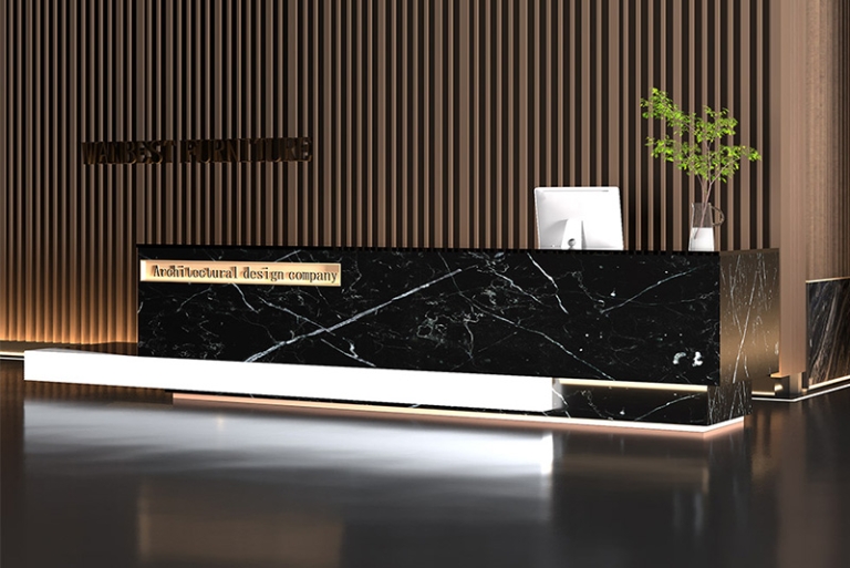 Elegant Custom Marble Reception Desk - WANBEST