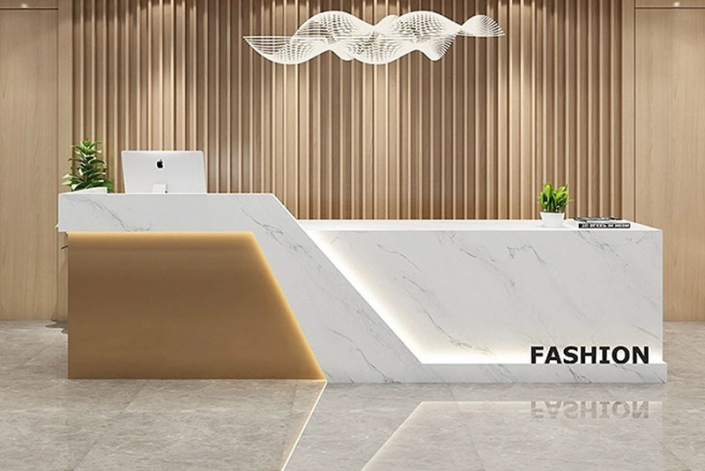 Elegant Custom Marble Reception Desk - WANBEST