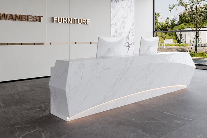 Elegant Custom Marble Reception Desk - WANBEST